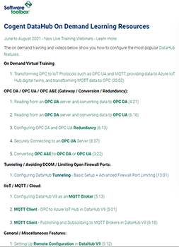 DataHub Free Trial OPC DA UA A&E A&C MQTT IoT SQL Integration Software