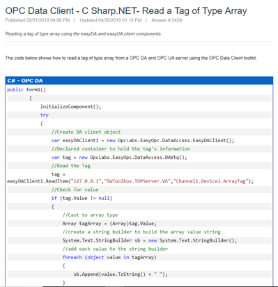 OPC Data Client UA, DA, A&E, XML-DA Development Toolkit