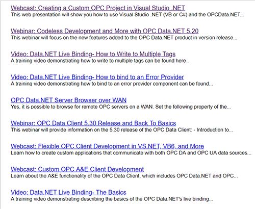 OPC Data Client UA, DA, A&E, XML-DA Development Toolkit