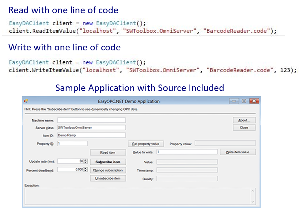 OPC Data Client UA, DA, A&E, XML-DA Development Toolkit